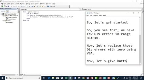 Replace Error Messages With Zero Using Vba In Excel Youtube