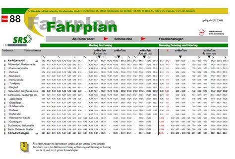 Srs Tram Gesamfahrplan Tram 88