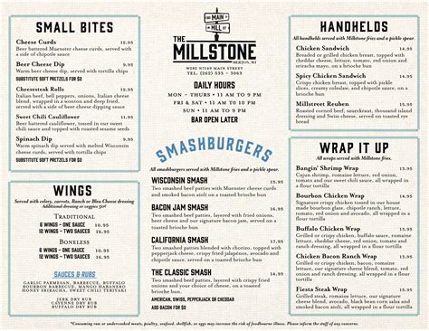 Menu The Millstone
