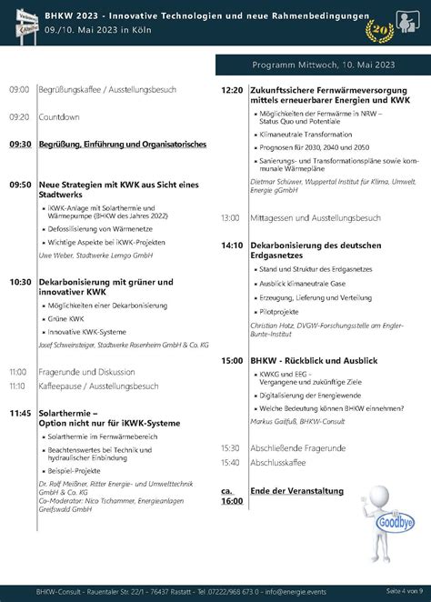 Programm BHKW 2023 - BHKW 2023