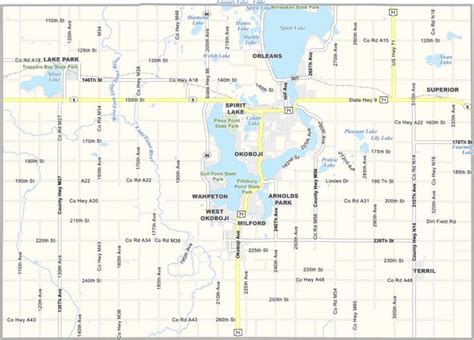 Dickinson County Map Iowa Us County Maps