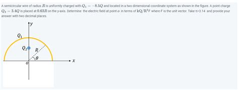 Solved A Semicircular Wire Of Radius R Is Uniformly Charged Chegg