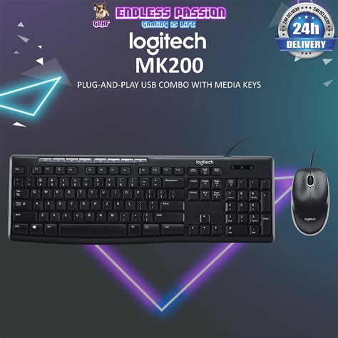 Logitech Mk200 Corded Keyboard And Mouse Combo Shopee Malaysia