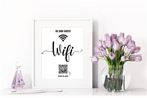Be Our Guest Editable Wifi Sign Wifi QR Code Customizable Wifi Password Printable A X
