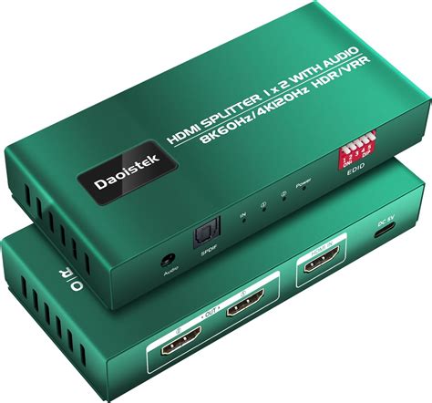 Amazon Com HDMI Splitter 1 In 2 Out 4K 120hz With Audio Extractor Hue Sync Box 8k Splitter Hdmi