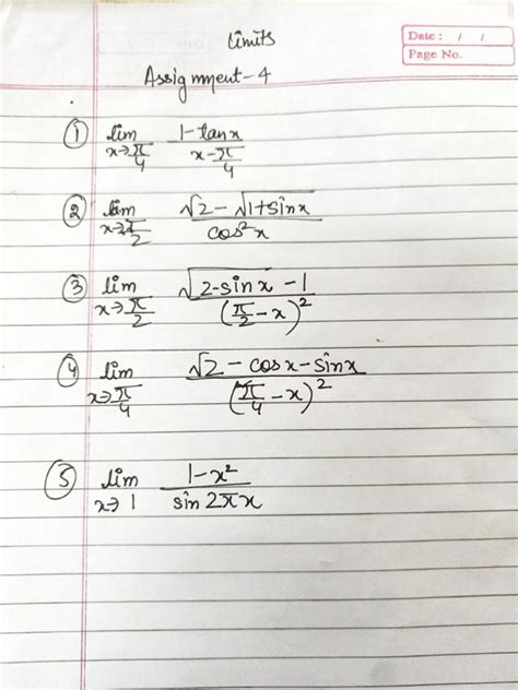 Assignment 4 On Limits Pdf