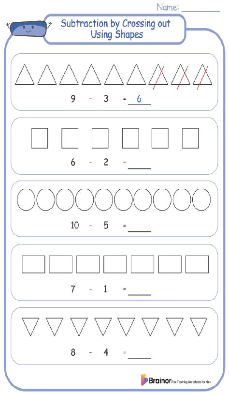 15 Subtraction By Crossing Out Worksheet