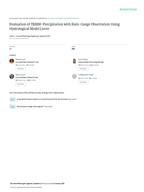 Evaluation Of Trmm Precipitation With Rain Gauge Observation Using Hydrological Model J2000