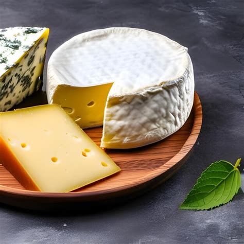 Premium Ai Image Most Delicious Assorted Cheese On A Wooden Plate