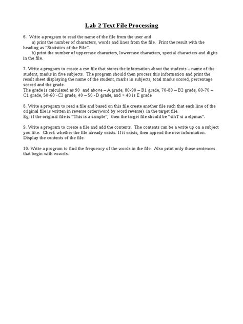 Lab 2 Text File Processing Pdf