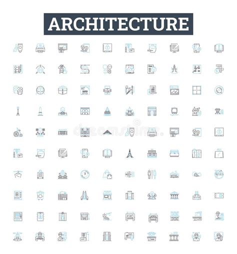 Architecture Vector Line Icons Set Structure Design Facade Building Planning Form Space