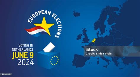 유럽 선거는 2024년 6월 9일입니다 네덜란드 2024년 선거일 선거 2024년 Eu 선거 네덜란드 국기 Eu 별 와 유럽