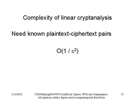 Spns Linear Cryptanalysis Differential Cryptanalysis Block Ciphers Spns
