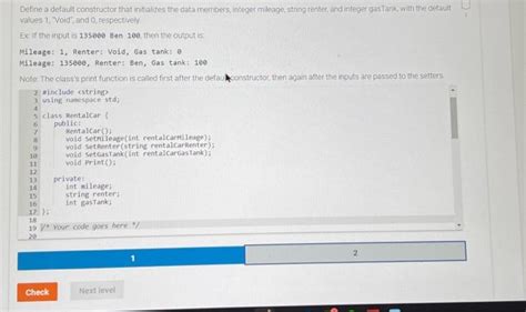 Solved Define A Default Constructor That Initializes The