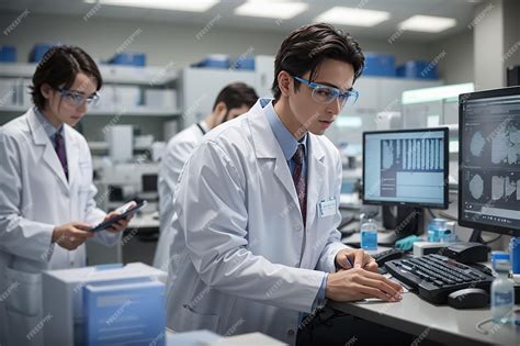 Premium Ai Image Bioinformatics Laboratory Futuristic Science Lab