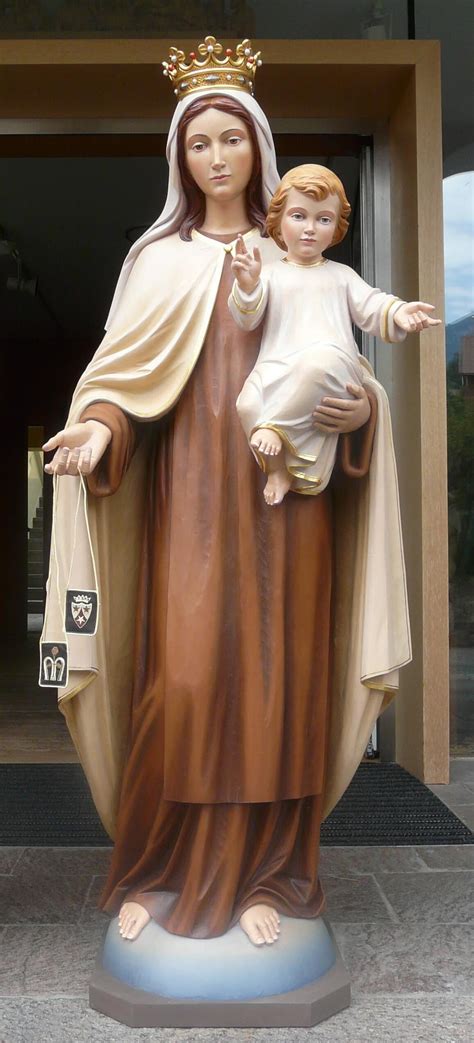 Our Lady Of Mount Carmel Wood Carved Statue