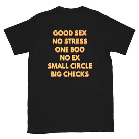Good Sex No Stress T Shirt Back