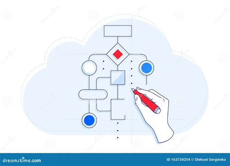 Client Creates Workflow Without Coding Linear Illustration Saas And
