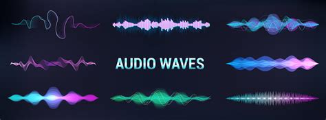 Equalizer Music Visualisation Sound Waves Futuristic Set Stock
