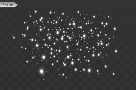 흰색은 반짝이 특수 조명 효과를 불꽃 벡터는 투명한 배경에 반짝입니다 크리스마스 추상 패턴입니다 반짝이는 마법의 먼지 입자 0명에 대한 스톡 벡터 아트 및 기타 이미지