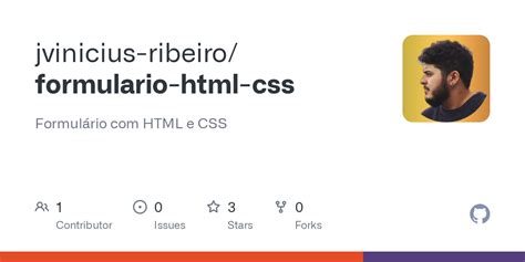 Github Jvinicius Ribeiroformulario Html Css Formulário Com Html E Css