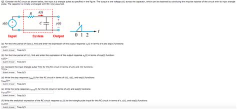 Solved Q Consider The RC Circuit As Shown Below The Input Chegg