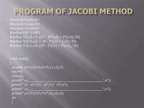 Jacobi Method Ppt