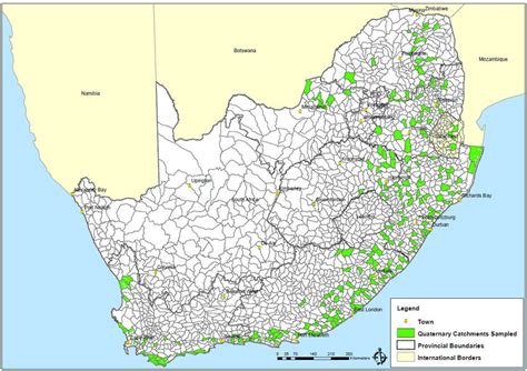 Distribution Of The Randomly Selected 205 Quaternary Catchments To Be