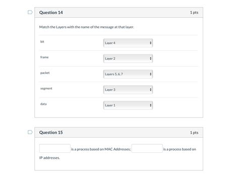 Solved Question Pts Match The OSI Layer With Protocols Chegg