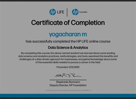 Datascience Analytics Learningjourney Hpfoundation Upskilling Yogacharan M