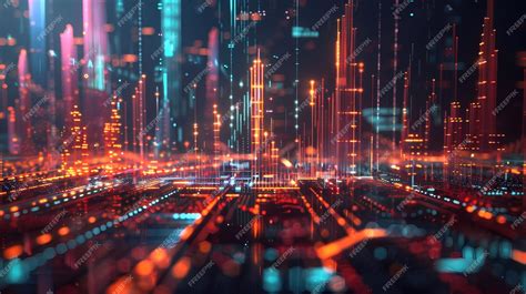 Premium Photo Futuristic Data Visualization With Interactive 3d