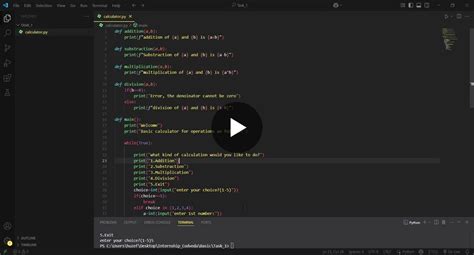 Internship Pythonproject Basiccalculator Programmingbasics Huzefa Shaikh