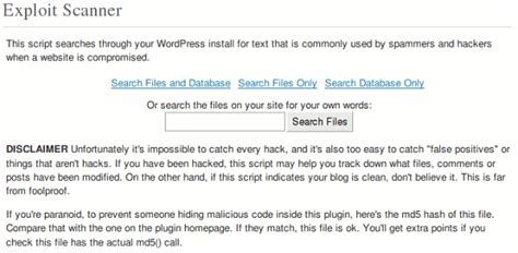 WordPress Exploit Scanner Ayuda WordPress
