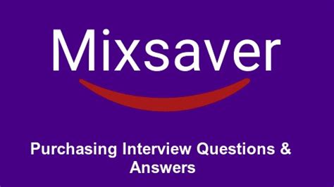 Purchasing Interview Questions And Answers Mixsaver