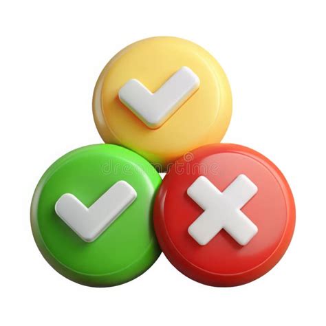 Check Marks And Cross Symbols For Validation And Approval Stock