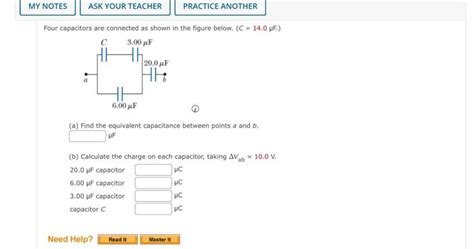 [solved] Four Capacitors Are Connected As Shown In The Fig