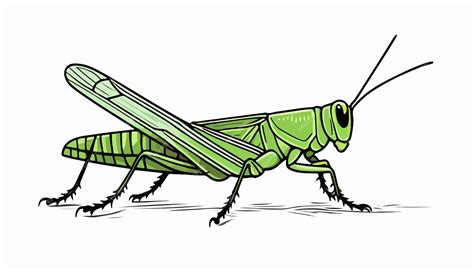 Green Grasshopper In A Field Premium Ai Generated Vector
