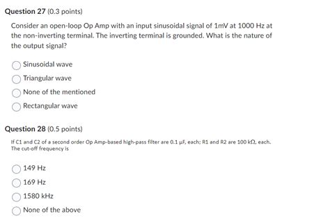 solved consider an open loop op amp with an input sinusoidal