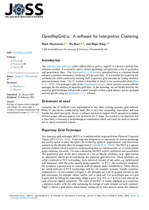Pdf Openrepgridic A Software For Interpretive Clustering