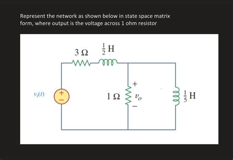 Solved Represent The Network As Shown Below In State Space