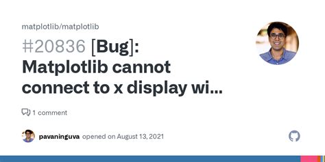 Bug Matplotlib Cannot Connect To X Display With Wsl2 · Issue 20836 · Matplotlibmatplotlib