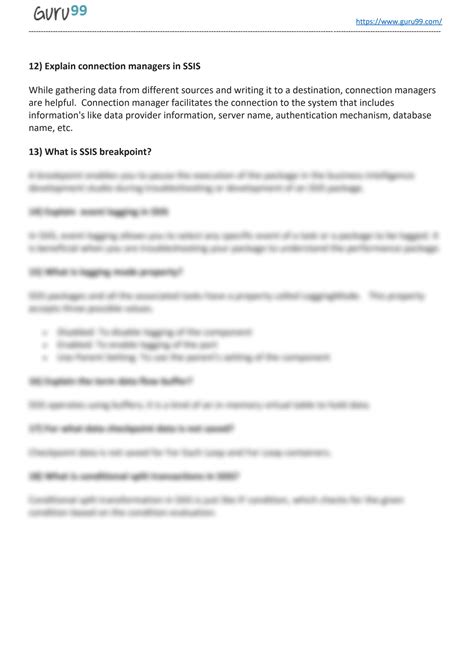 SOLUTION Ssis Interview Questions Studypool