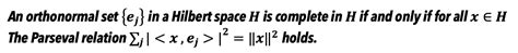 Solved An Orthonormal Set {ej} In A Hilbert Space H Is