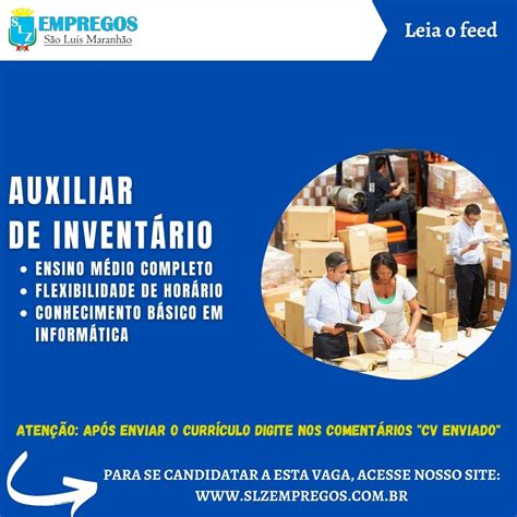 Auxiliar De InventÁrio Slz Empregos