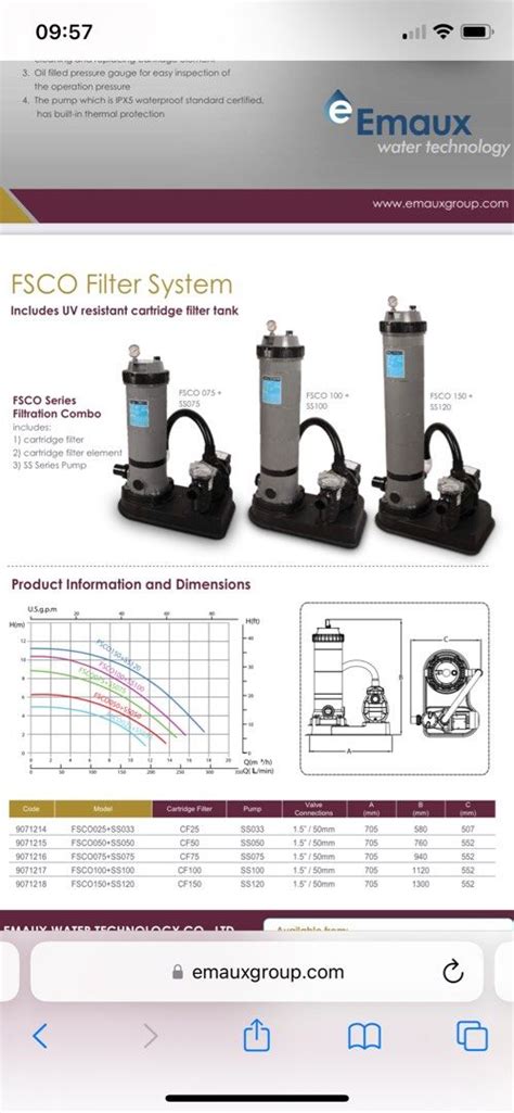 Emaux FSCO Series Cartridge Filter System FSCO SS On Carousell