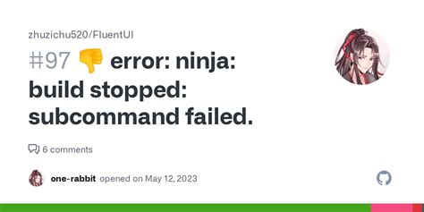 1 Error Ninja Build Stopped Subcommand Failed · Issue 97