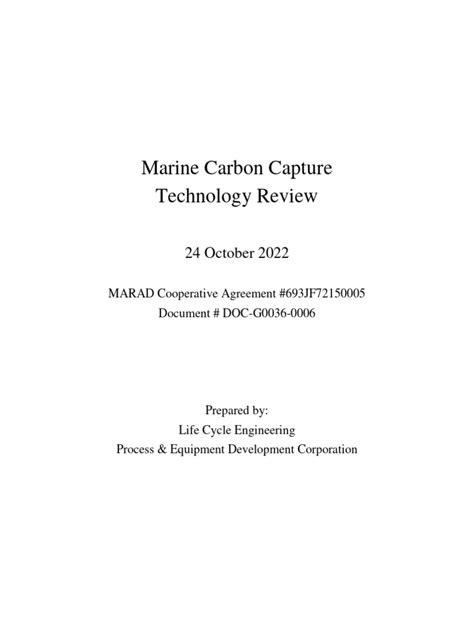 Lce Marine Carbon Capture Tech Review Oct 2022 Pdf