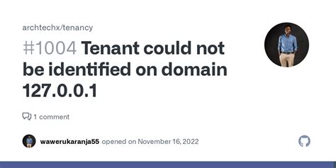 Tenant Could Not Be Identified On Domain 127001 · Issue 1004