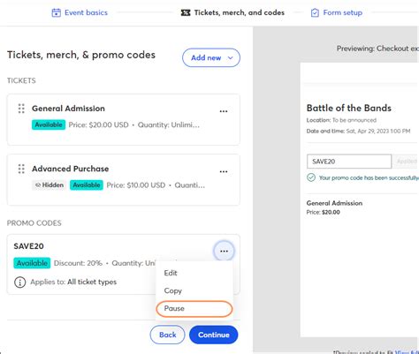Create Redeemable Promo Codes For Your Event