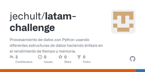 Github Jechultlatam Challenge Procesamiento De Datos Con Python